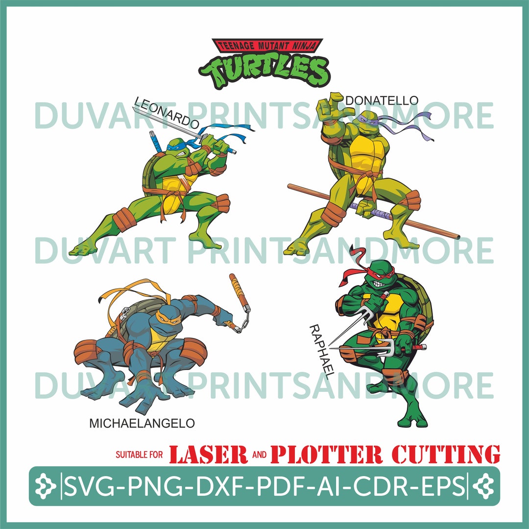 Ninja Turtles Vector Bundle Clipart Layered Digital File - Etsy