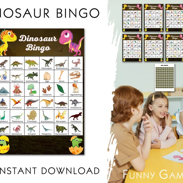Dinosaur Bingo Printable - Etsy