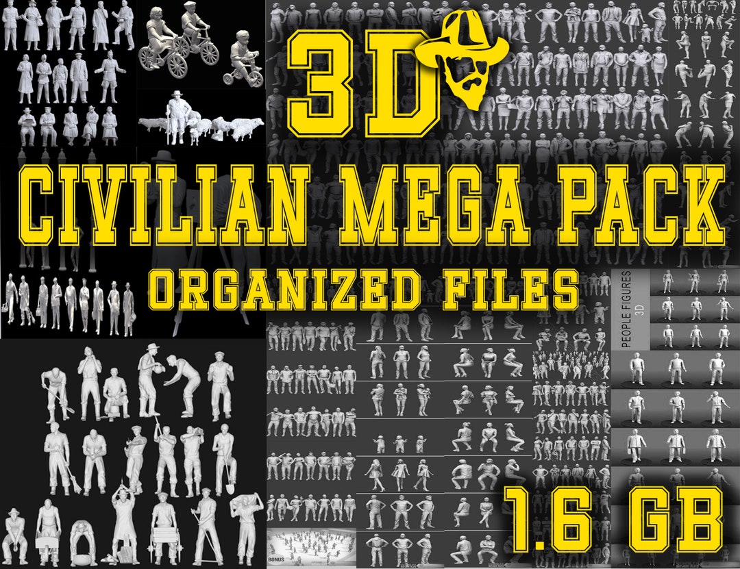 Civilian Miniatures Pack Stl File Miniatures 3D Miniatures Stl ...