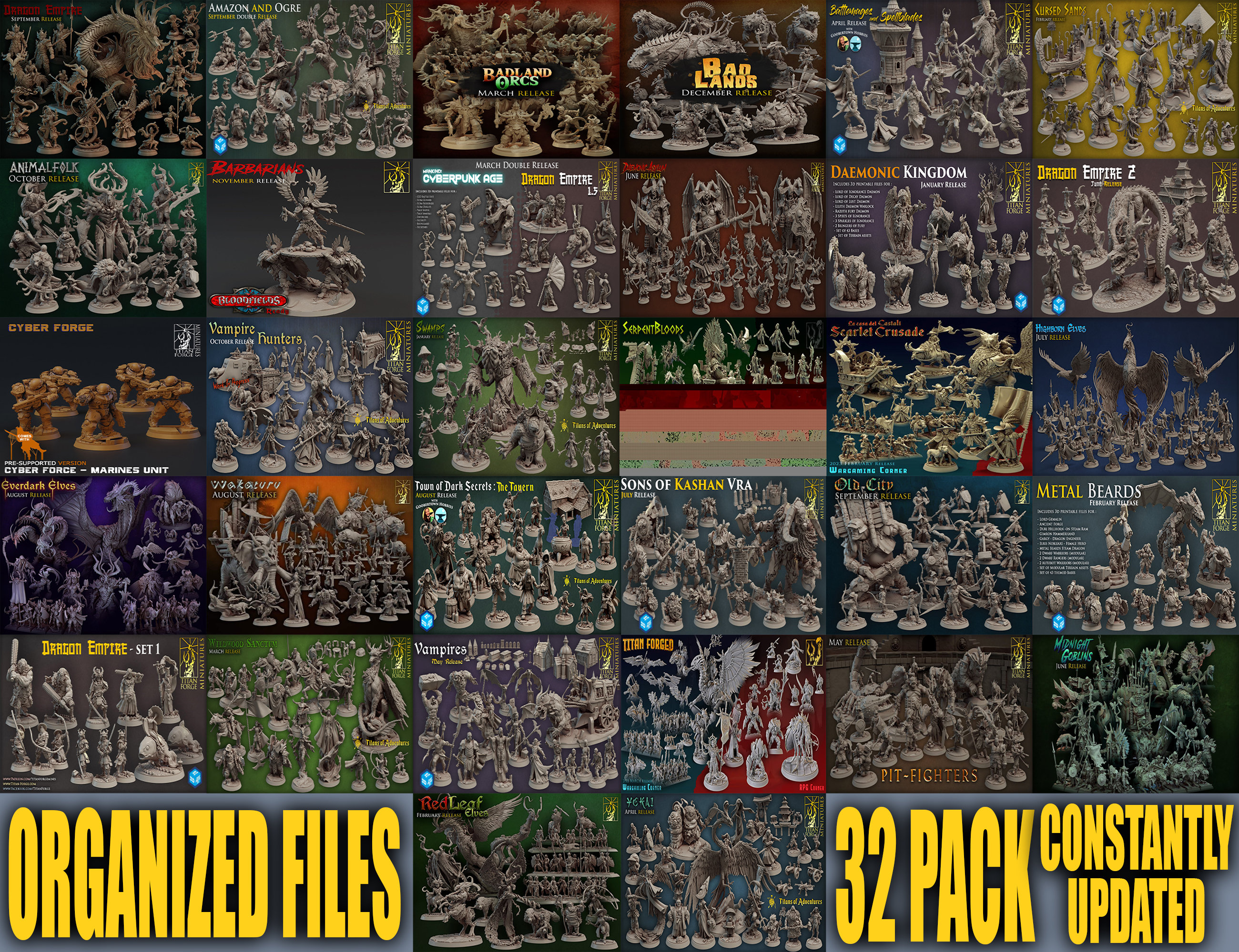 Titan Forge Big STL Releases Pack Miniatures Pack Tabletop Miniatures ...