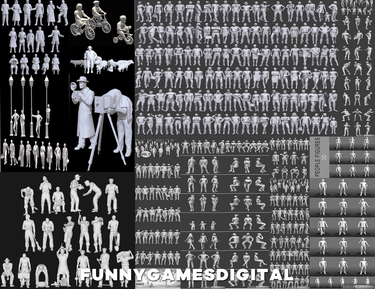 Civilian Miniatures Pack Stl File Miniatures 3D - Etsy