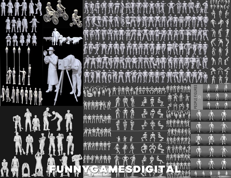 Civilian Miniatures Pack Stl File Miniatures 3D - Etsy