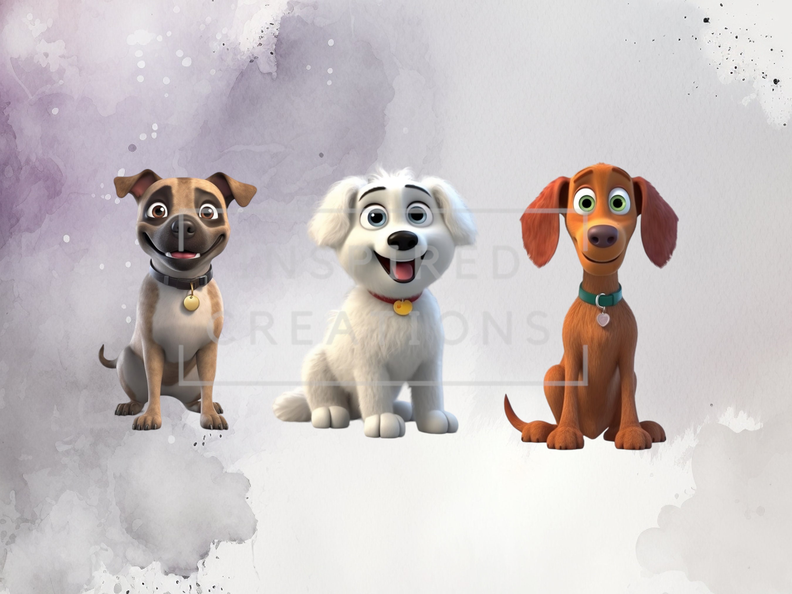 PET DOG BREEDS Clipart Bundle, Cute Animated Puppies & Cartoon Dogs ...