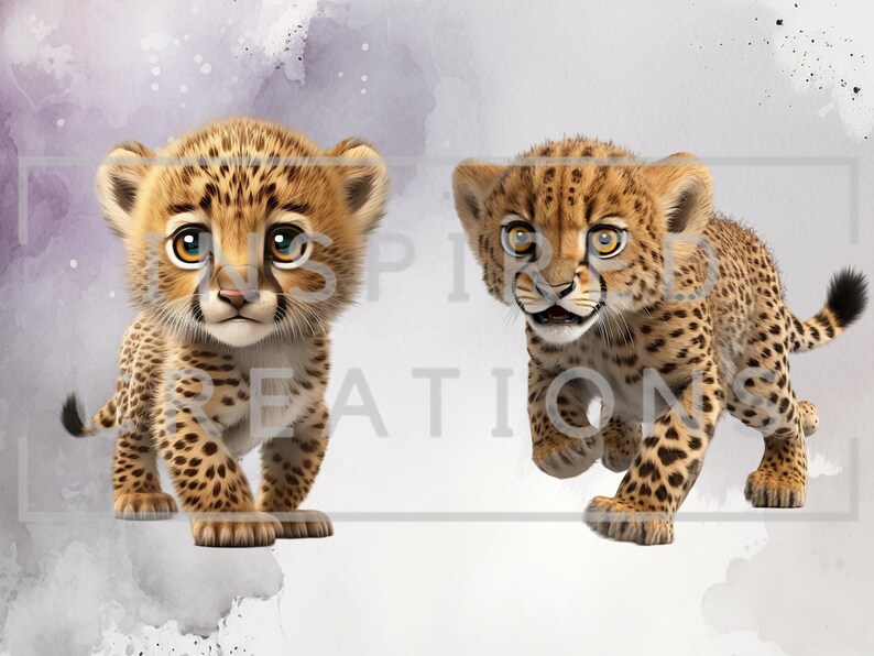 SAFARI ANIMAL CLIPART Png Bundle, Cute Animated Baby Safari Animals ...