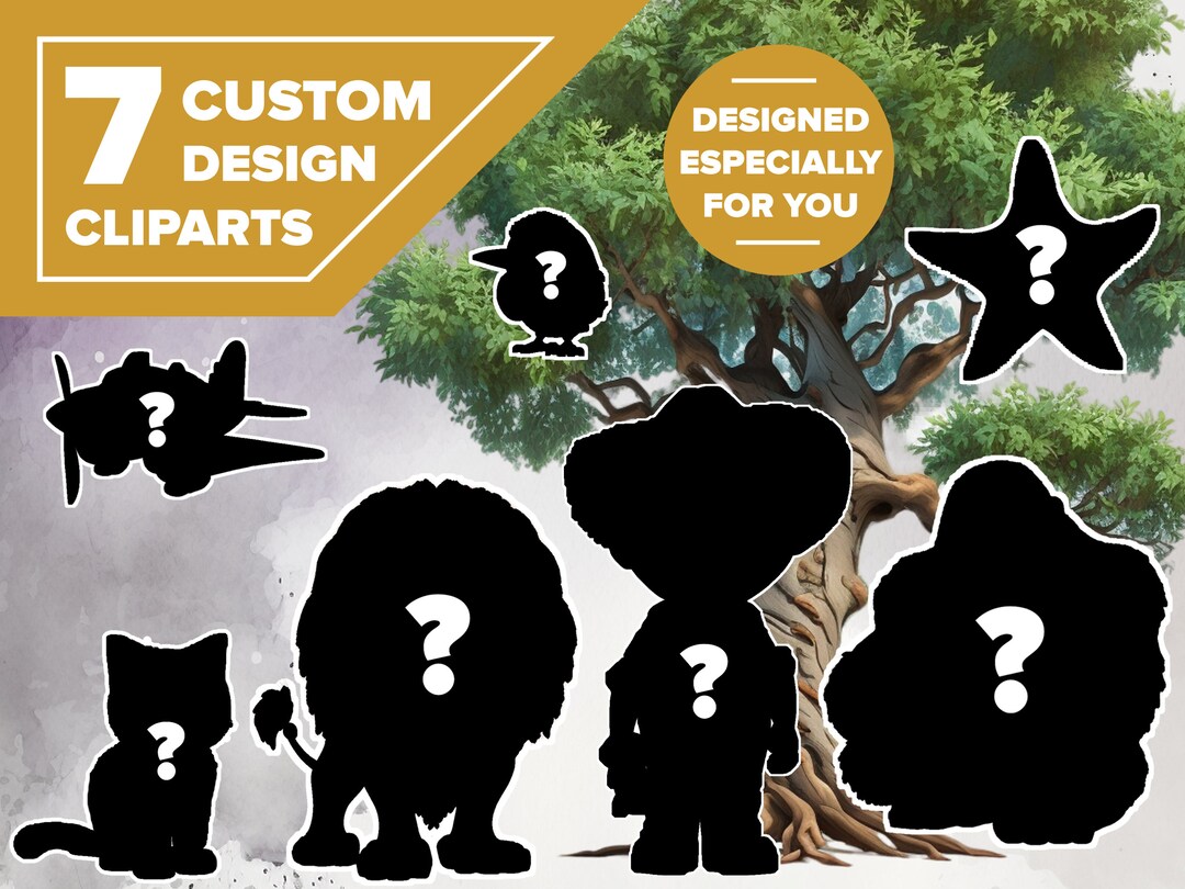 CUSTOM DESIGNED CLIPART Png Bundle of 7, Made-to-order, Tailored to ...