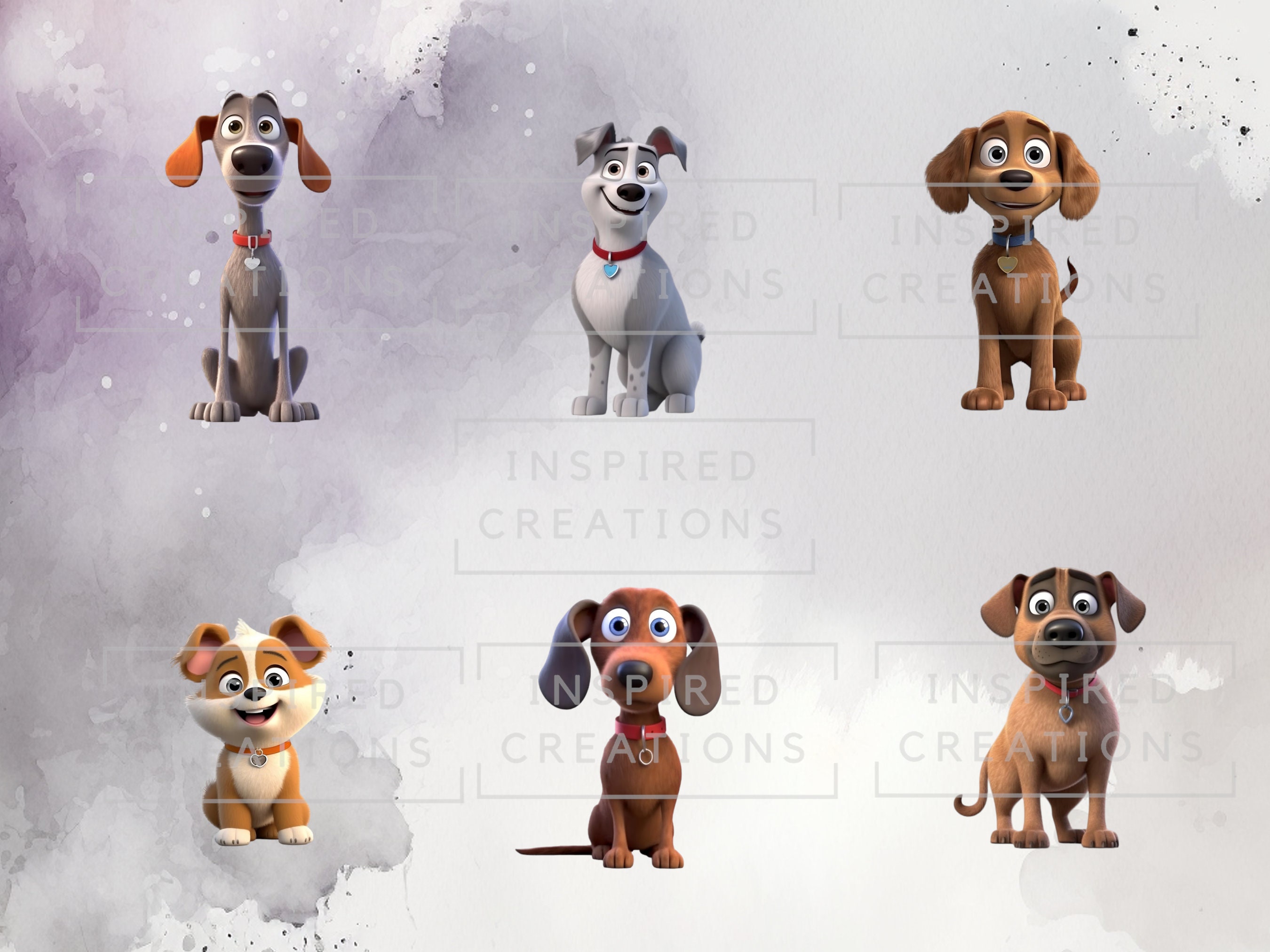 PET DOG BREEDS Clipart Bundle, Cute Animated Puppies & Cartoon Dogs ...