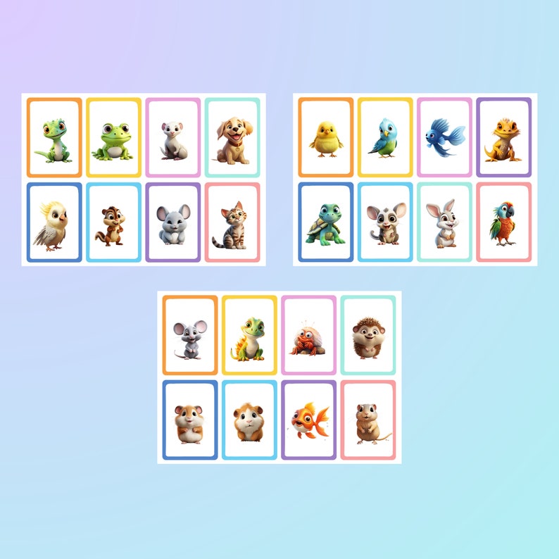 Printable Pet Animals Flashcards, 24 Montessori Cards Animals Flash ...