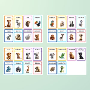 Printable Jungle Animals Flashcards, 30 Montessori Cards Animals Flash ...