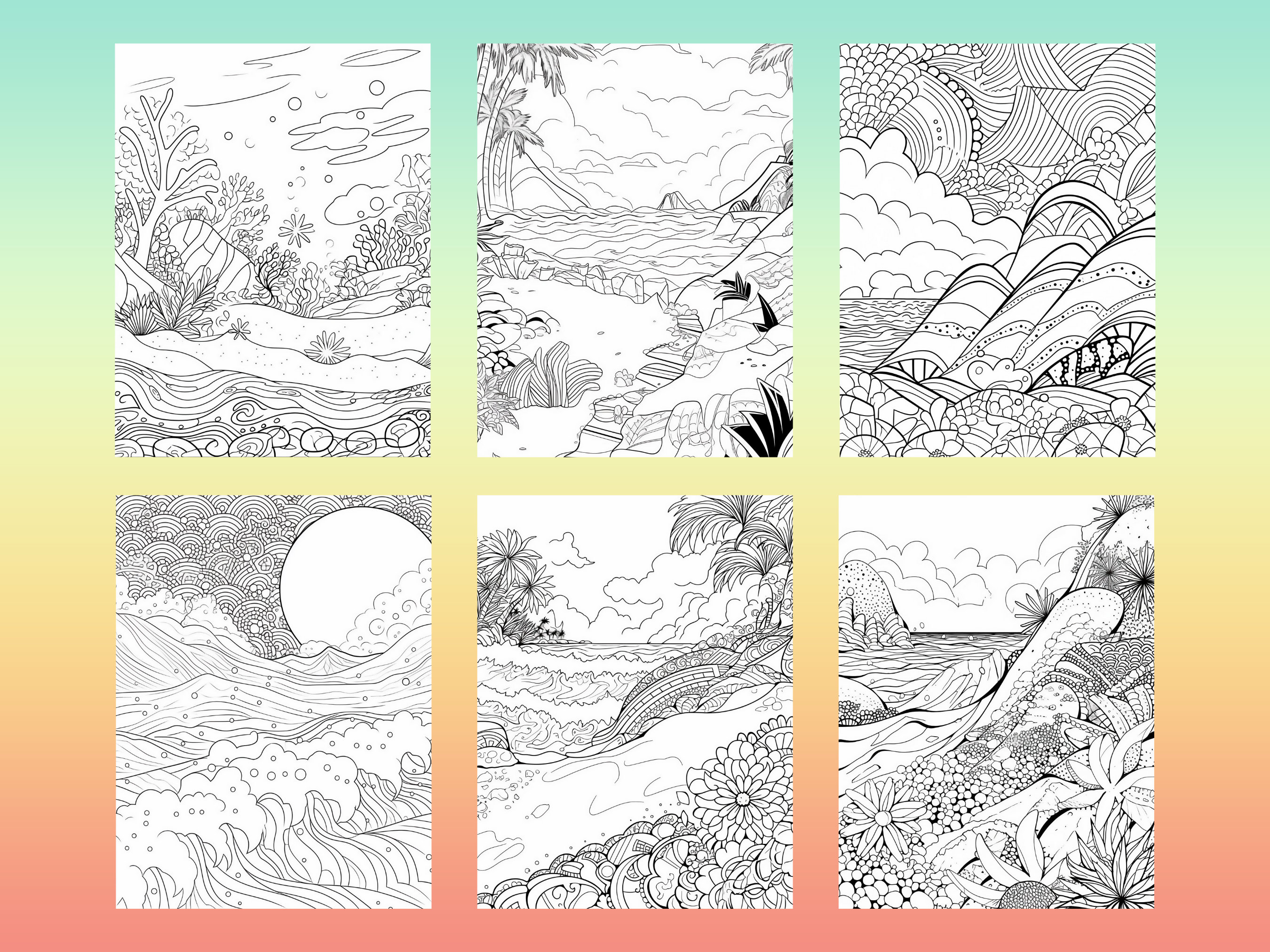 Summer Coloring Book Vol. 1, 25 Summer Coloring Pages, Adult Coloring ...