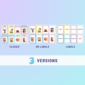 Printable Pet Animals Flashcards, 24 Montessori Cards Animals Flash ...