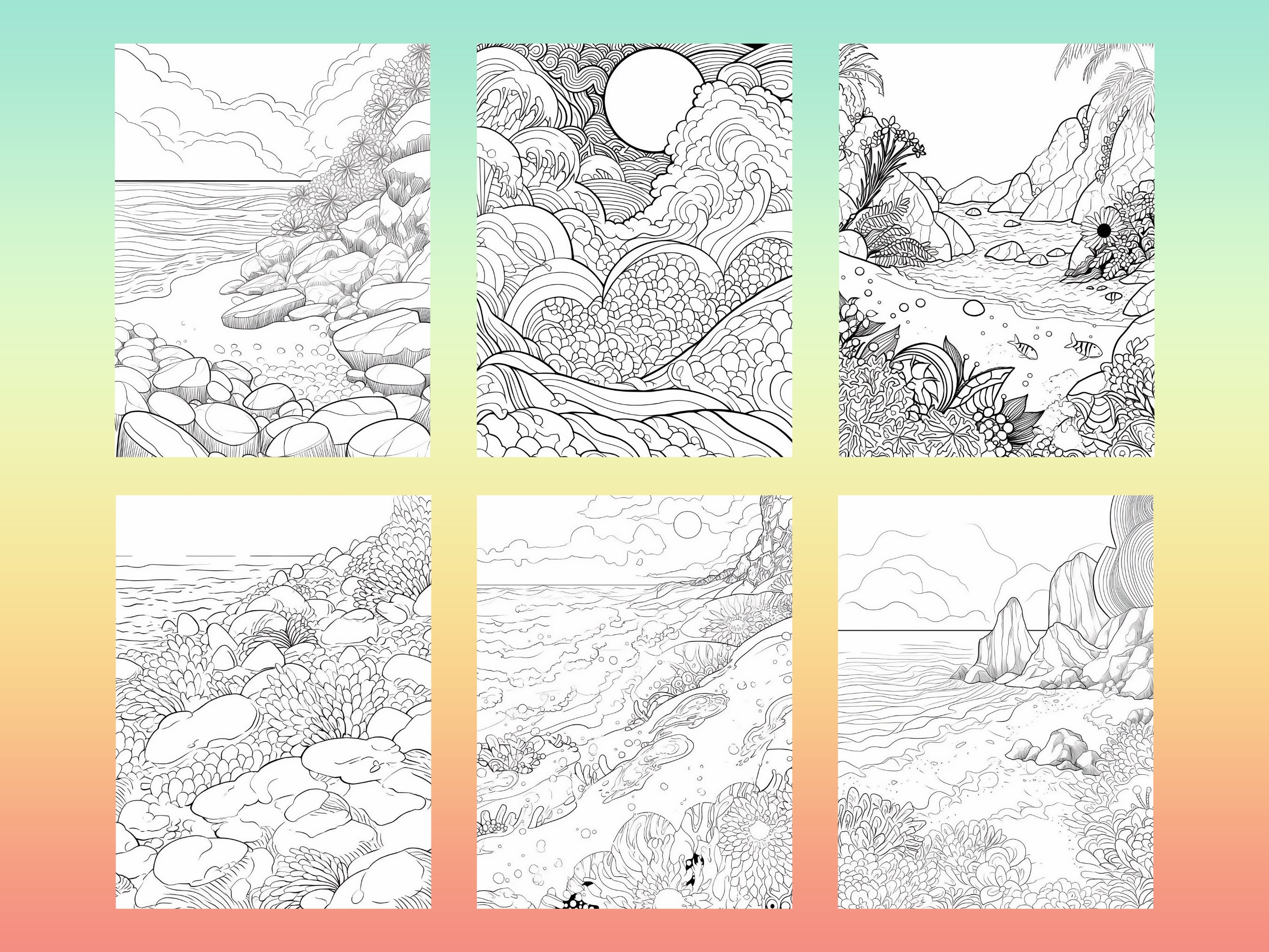 Summer Coloring Book Vol. 1, 25 Summer Coloring Pages, Adult Coloring ...