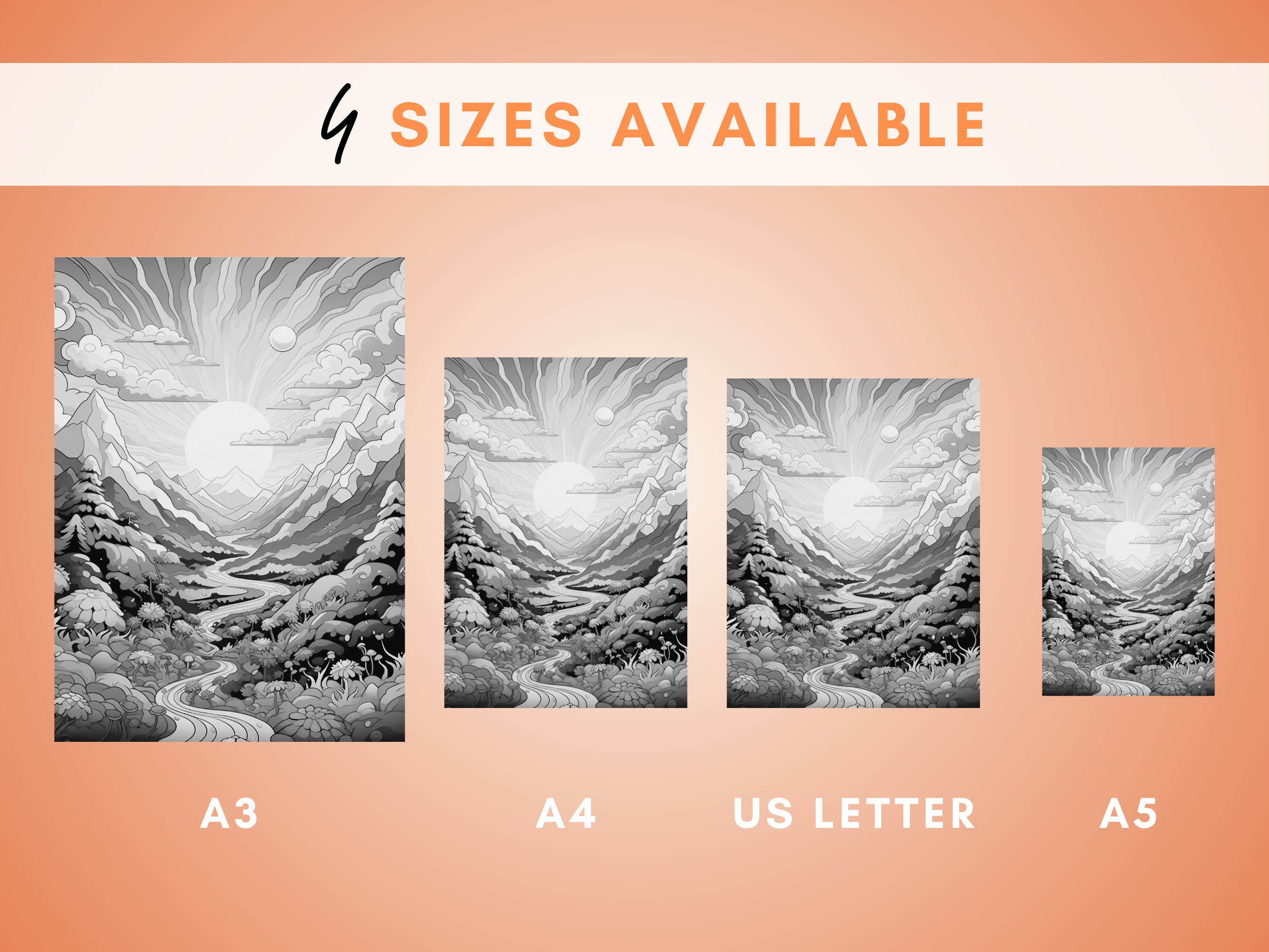 Grayscale Trippy Coloring Book Vol. 1 25 Trippy Coloring - Etsy