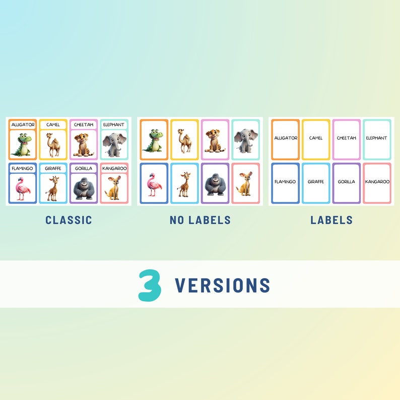 Printable Zoo Animals Flashcards, 30 Montessori Cards, Animals Flash ...