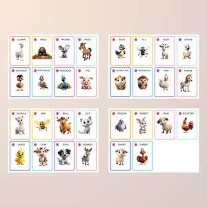Printable Farm Animals German-english Flashcards, 30 Bilingual ...