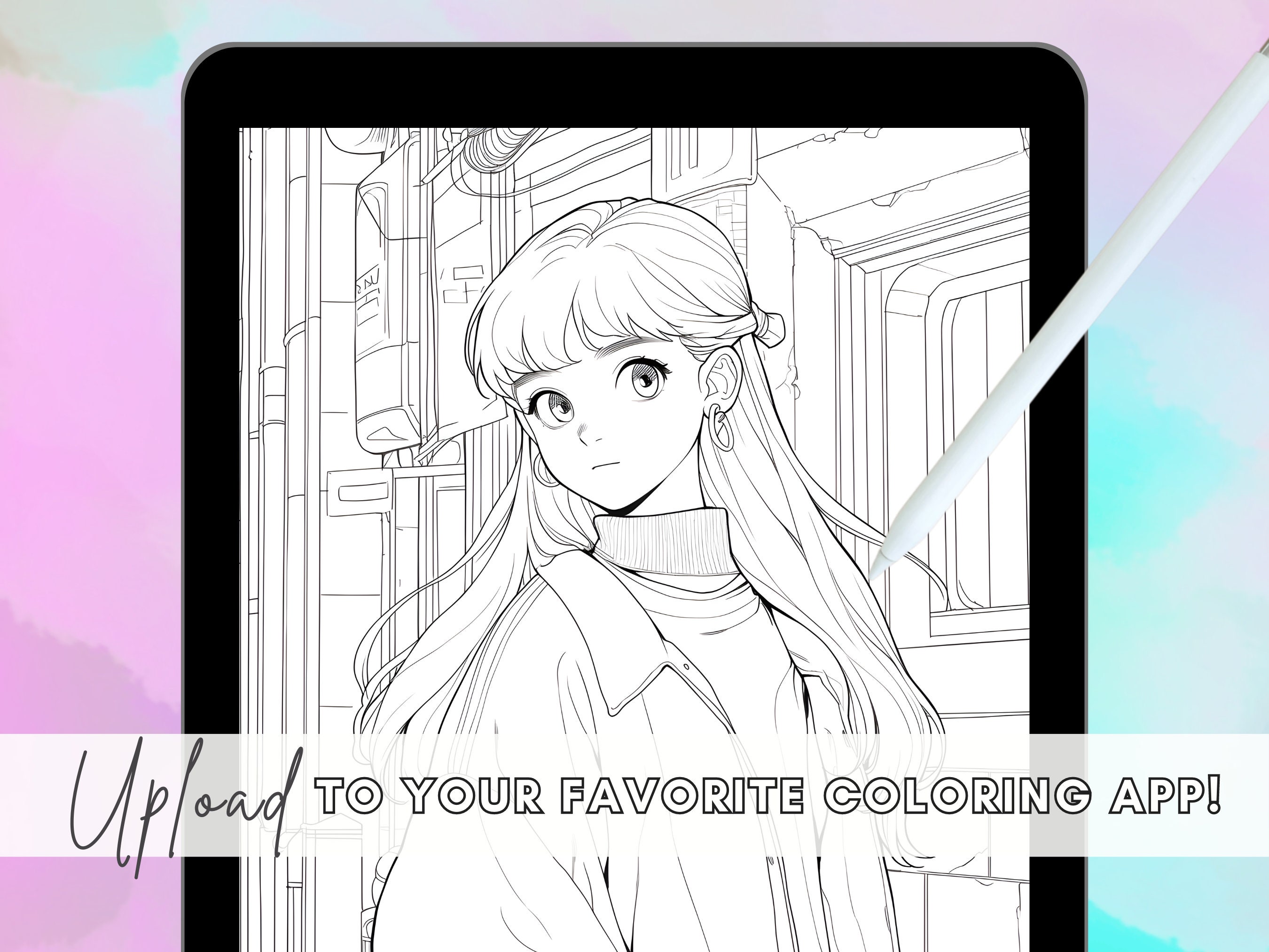 Anime Girls Coloring Book Vol 1, 30 Anime Coloring Pages, Adult ...