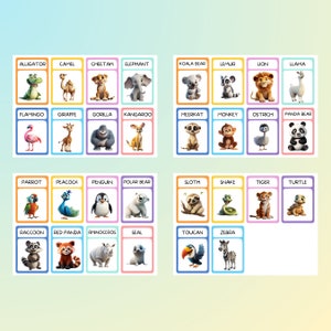 Printable Zoo Animals Flashcards, 30 Montessori Cards, Animals Flash ...