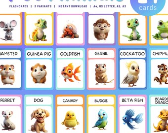 Printable Zoo Animals Flashcards, 30 Montessori Cards, Animals Flash ...