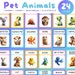 Printable Pet Animals Flashcards, 24 Montessori Cards Animals Flash ...