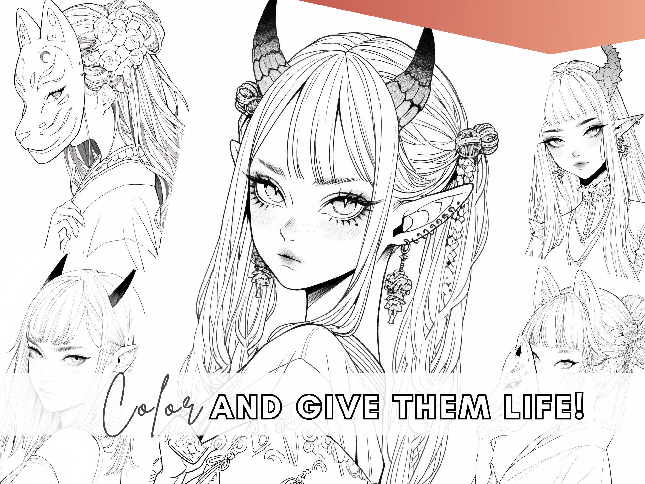 Anime Devil Girl Coloring Pages