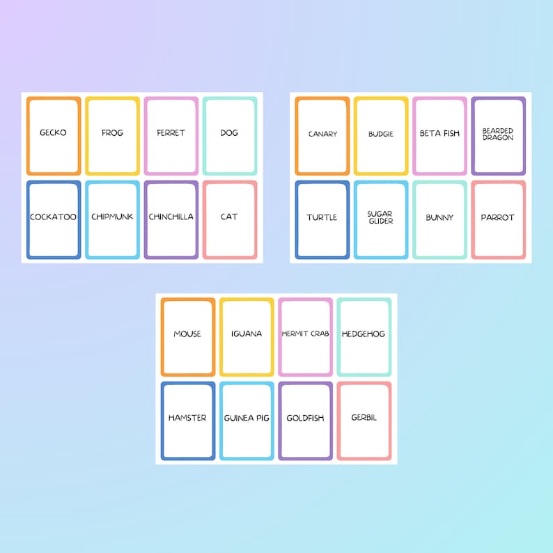 Printable Pet Animals Flashcards, 24 Montessori Cards Animals Flash ...