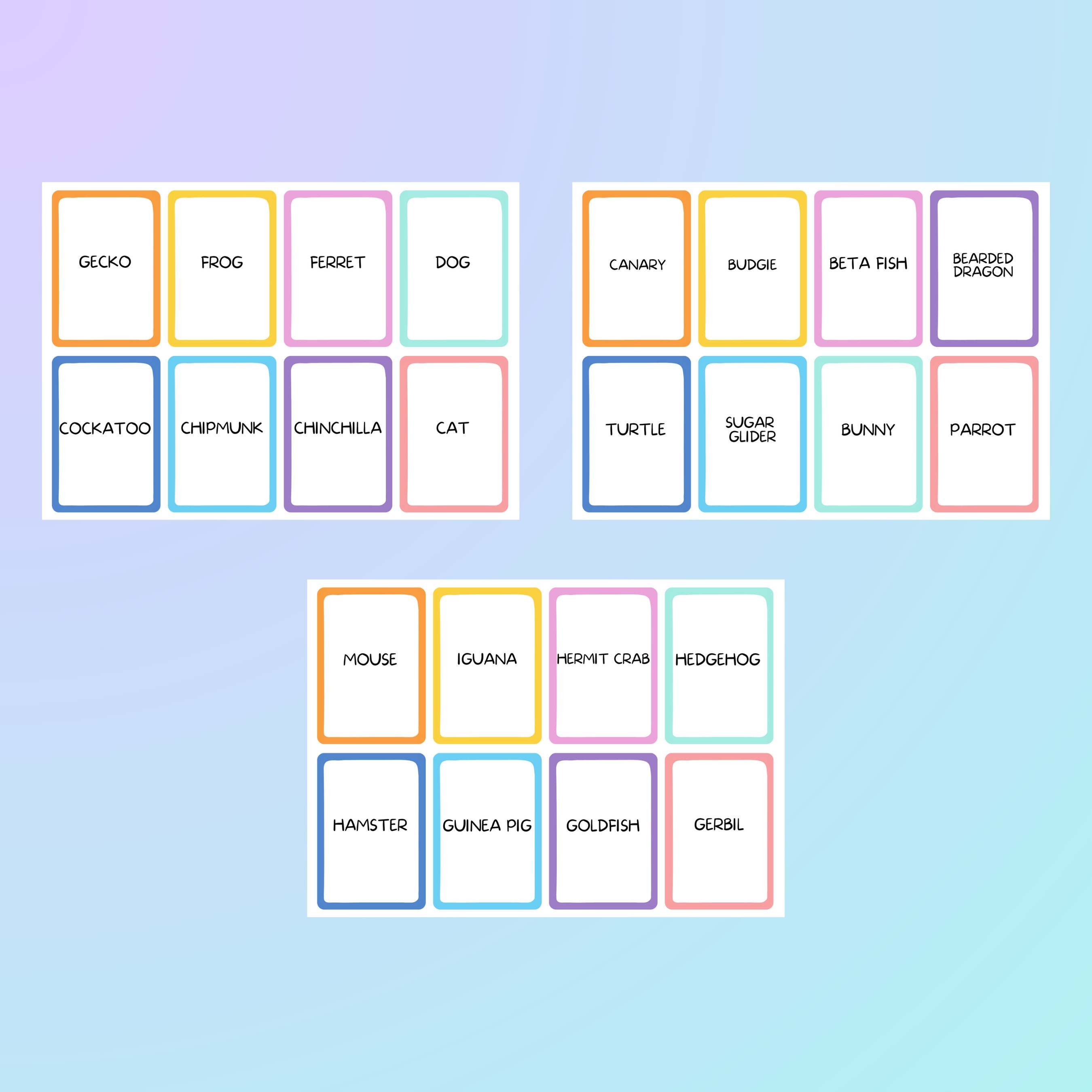 Printable Pet Animals Flashcards, 24 Montessori Cards Animals Flash ...