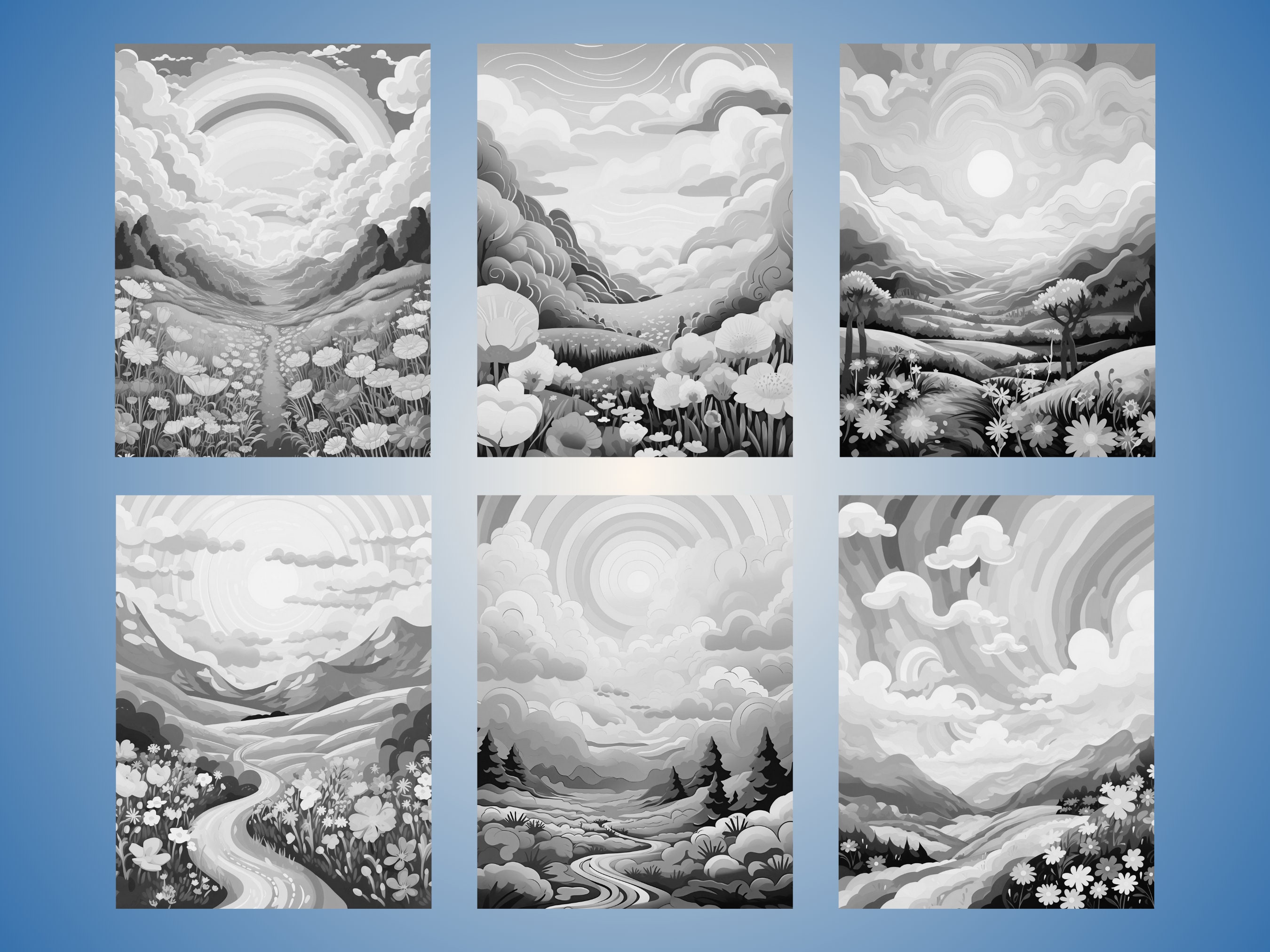 Grayscale Trippy Coloring Book Vol. 2, 24 Trippy Coloring Pages, Adult ...