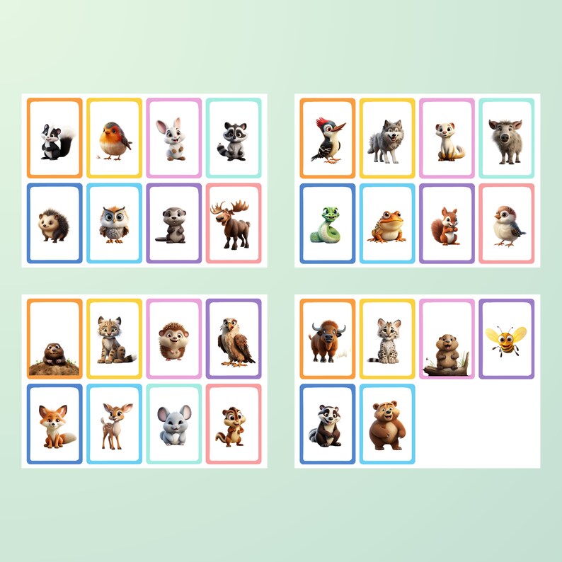 Printable Forrest Animals Flashcards, 30 Montessori Cards Animals Flash ...
