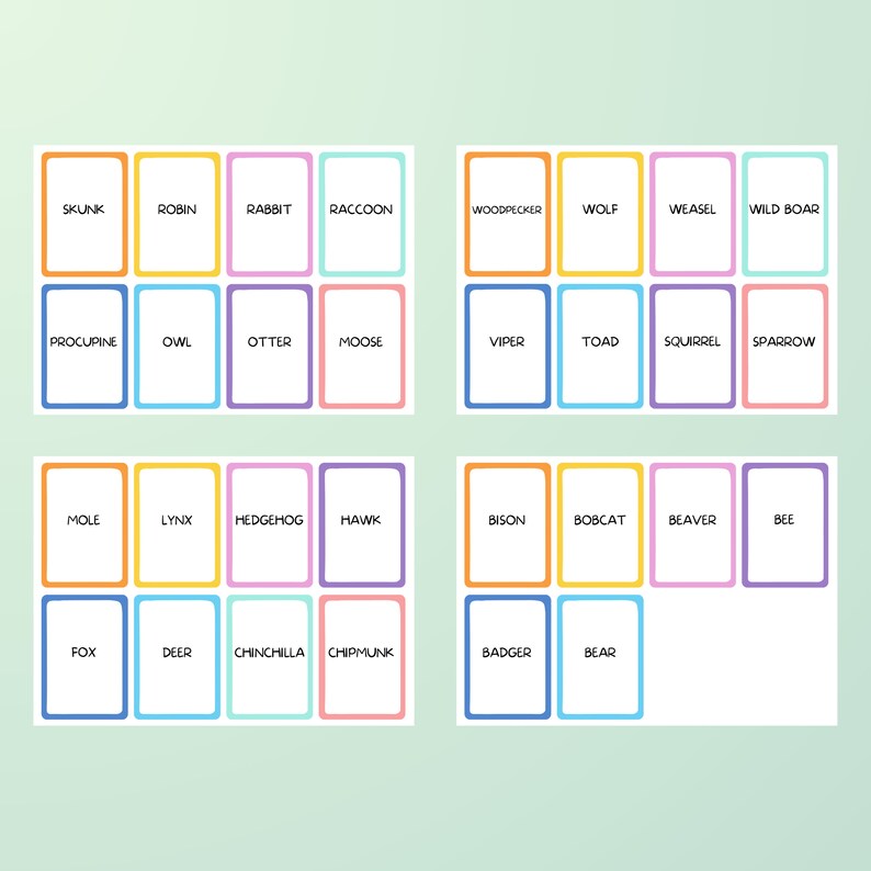 Printable Forrest Animals Flashcards, 30 Montessori Cards Animals Flash ...