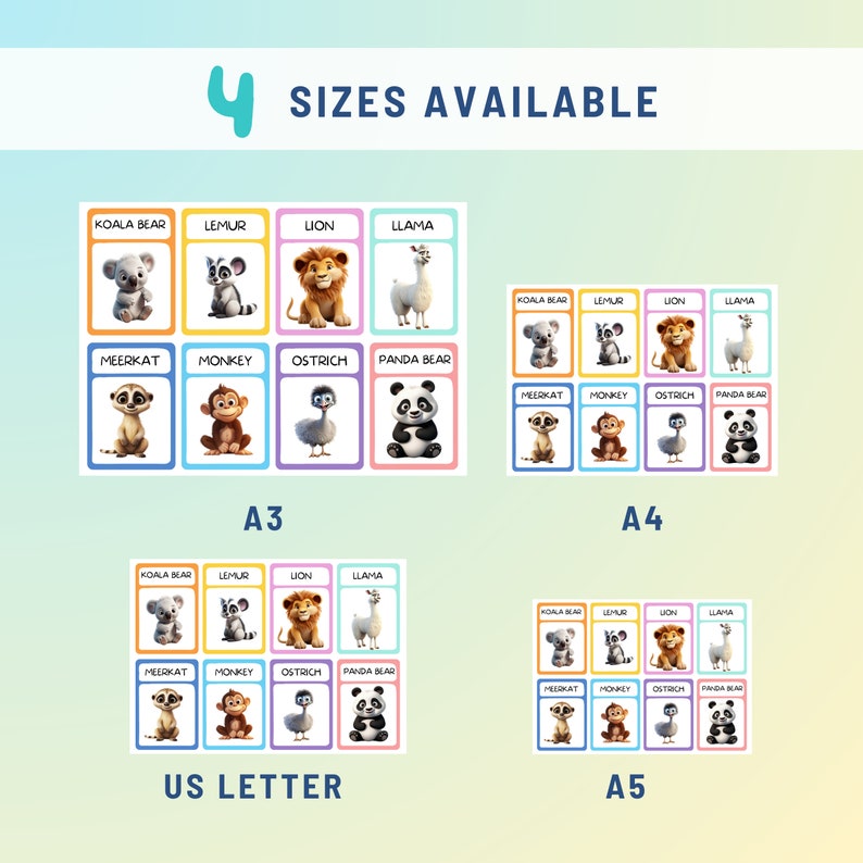 Printable Zoo Animals Flashcards, 30 Montessori Cards, Animals Flash ...