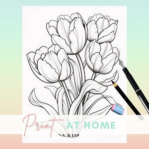 Flowers Coloring Book Volume #2, 24 Floral Coloring Pages, Adult ...