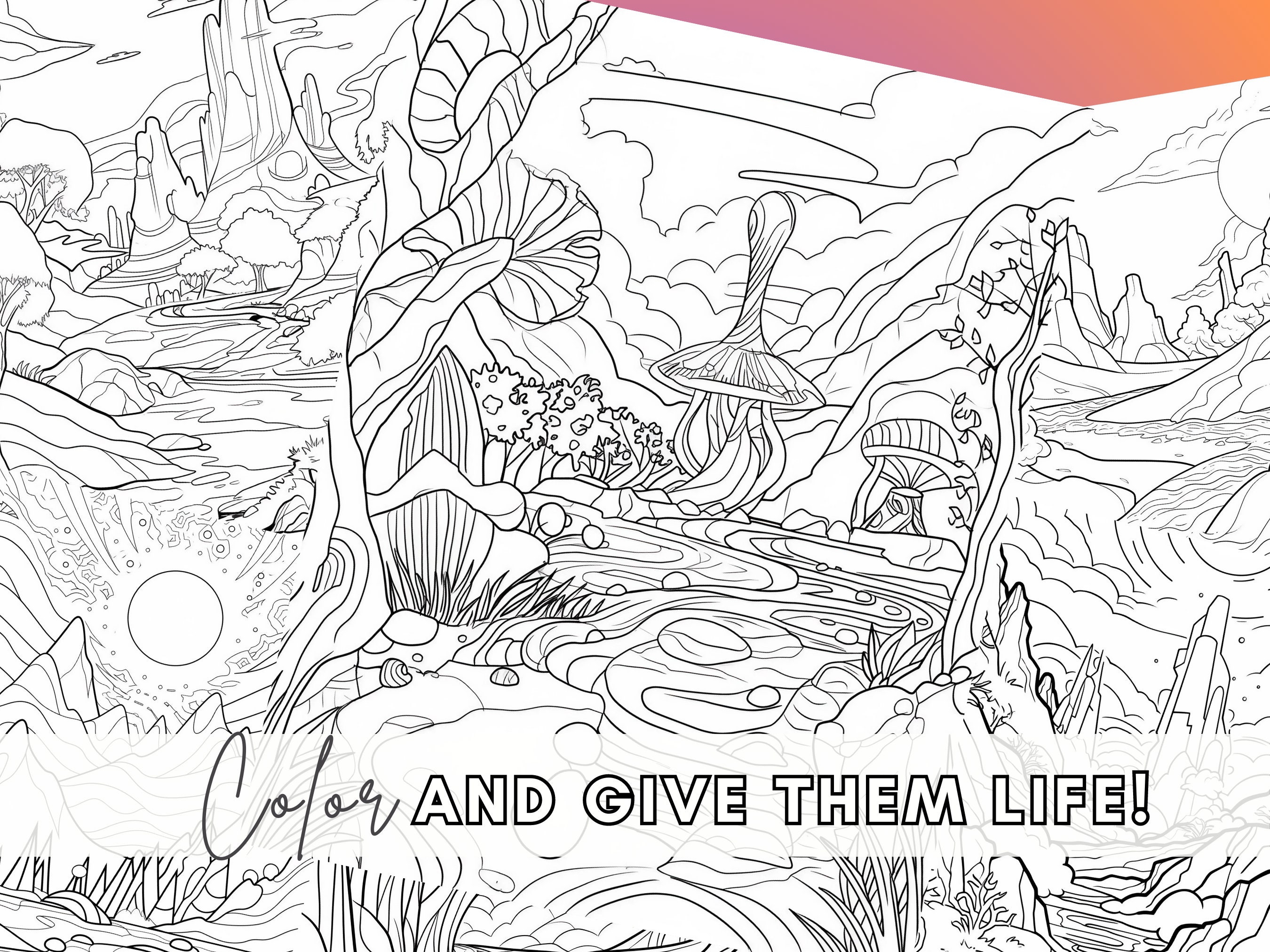 Trippy Coloring Book Vol. 1, 25 Trippy Coloring Pages, Adult Coloring ...