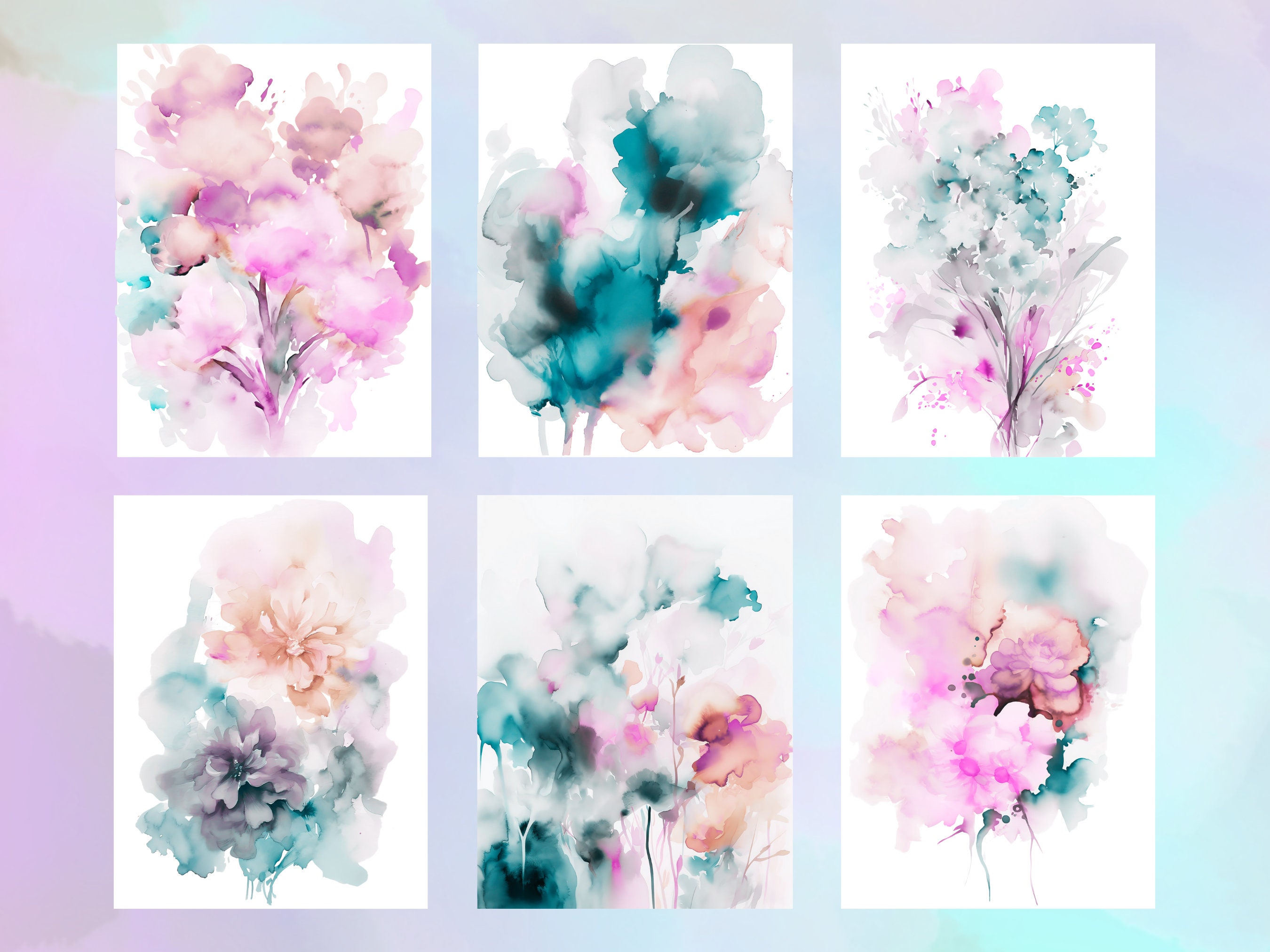 Reverse Coloring Book cyan and Magenta, 25 Floral Coloring Pages, Adult ...