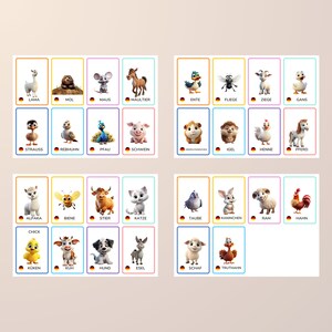 Printable Farm Animals German-english Flashcards, 30 Bilingual ...