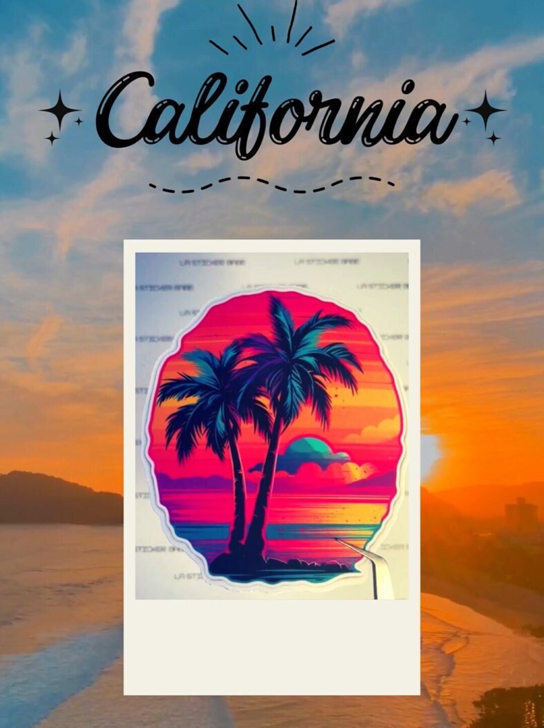 California Palm Trees Sticker Cute Aesthetic Beach Premium - Etsy