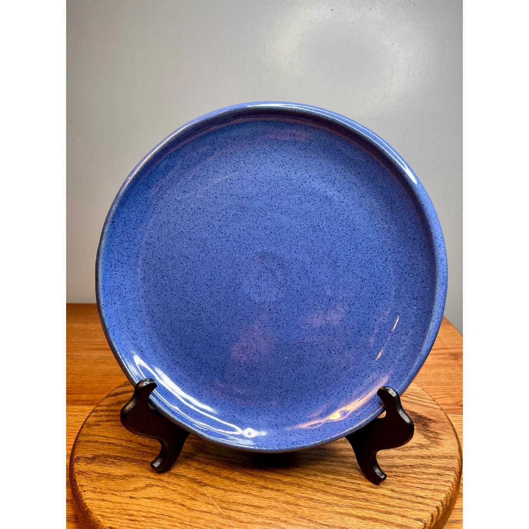 Vintage Beautiful Bybee Blue Pottery Primitive Kentucky Dinner Plate ...
