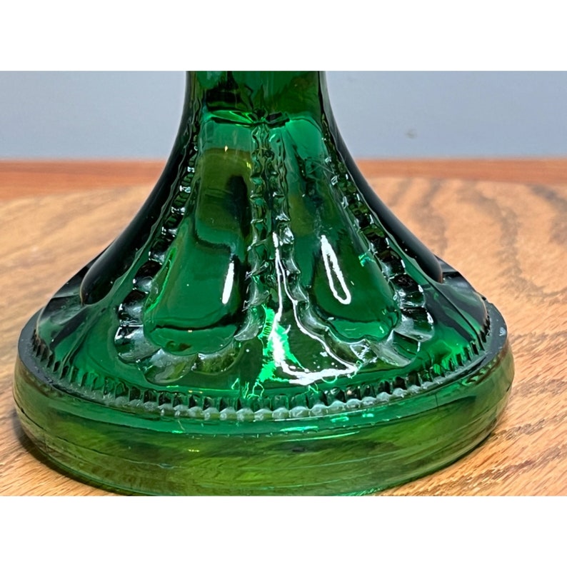 Antique Bullseye Pattern Green Glass Miniature Lamp Kerosene, 11 1/2 ...