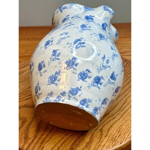 Vintage Stunning Blue and White Bybee Pottery Spongeware Primitive ...