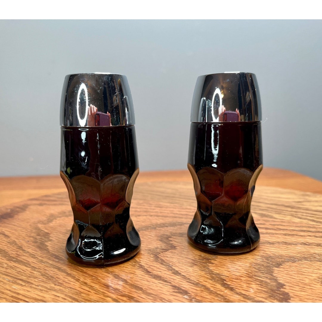 Anchor Hocking Georgian Pattern Ruby Red Glass Salt and - Etsy