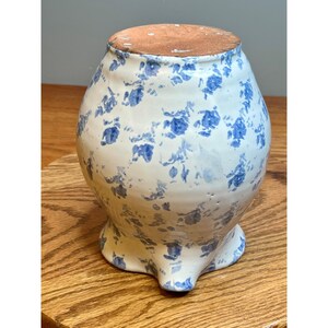 Vintage Stunning Blue and White Bybee Pottery Spongeware Primitive ...