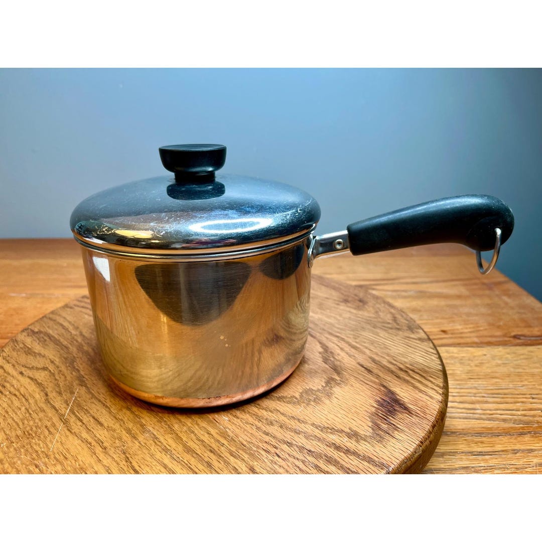 Vintage Revere Ware Copper Bottom Saucepan and Lid 2 Quart Made in ...