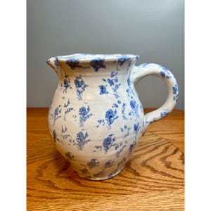 Vintage Stunning Blue and White Bybee Pottery Spongeware Primitive ...