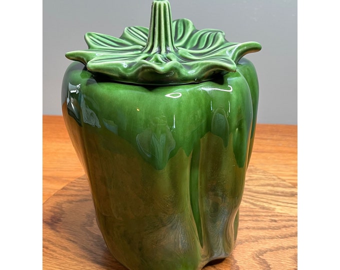Vintage Mccoy Pottery Green Pepper Cookie Jar 157 US - Etsy
