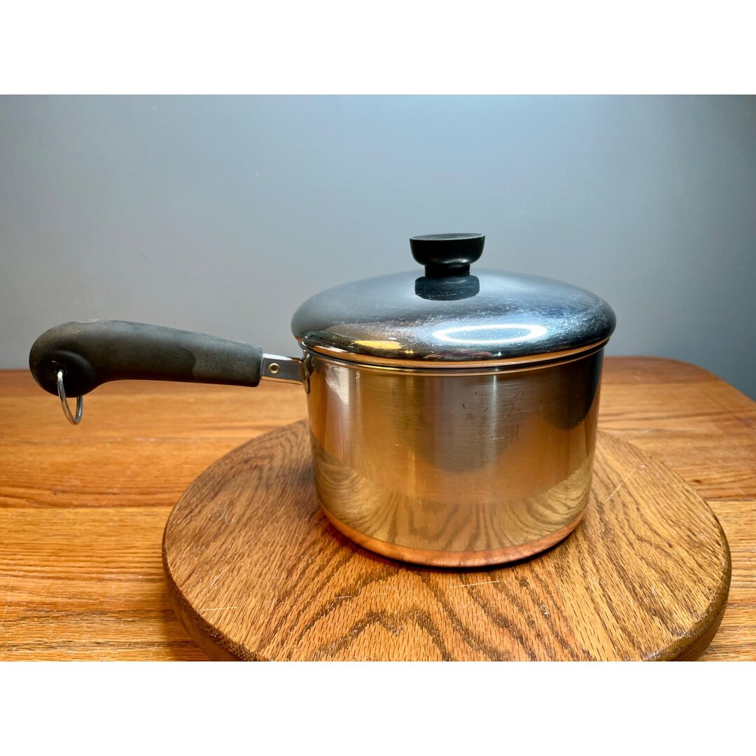 Vintage Revere Ware Copper Bottom Saucepan and Lid 2 Quart Made in ...