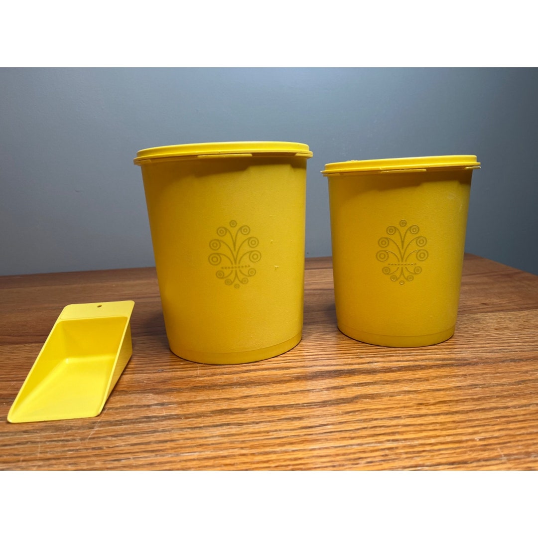 Vintage 1970's Tupperware Servalier Daffodil Yellow Two Piece Nesting ...