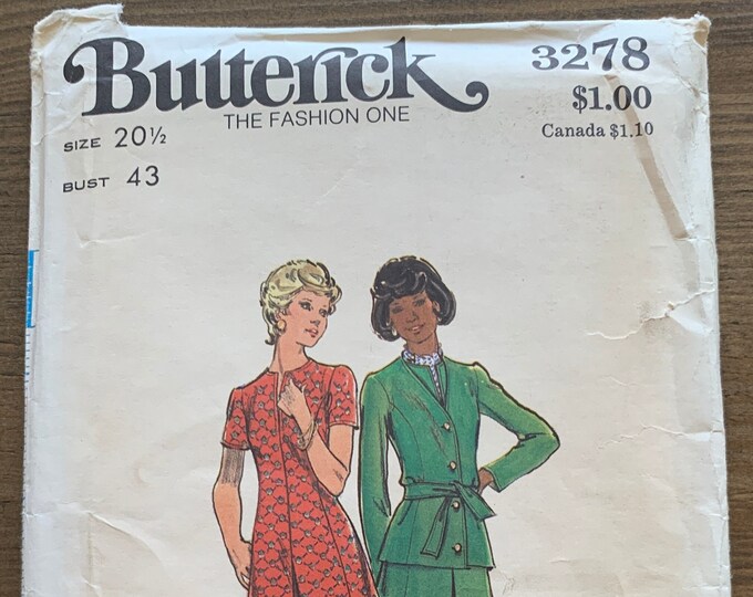 Vintage Butterick 3278 Sewing Pattern - Factory Fold/uncut • UNUSED ...