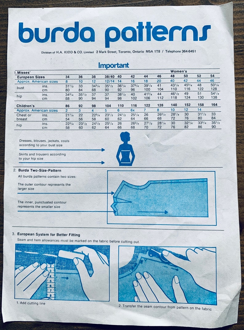 Vintage Burda 9411 Sewing Pattern - Factory Fold/uncut • UNUSED ...