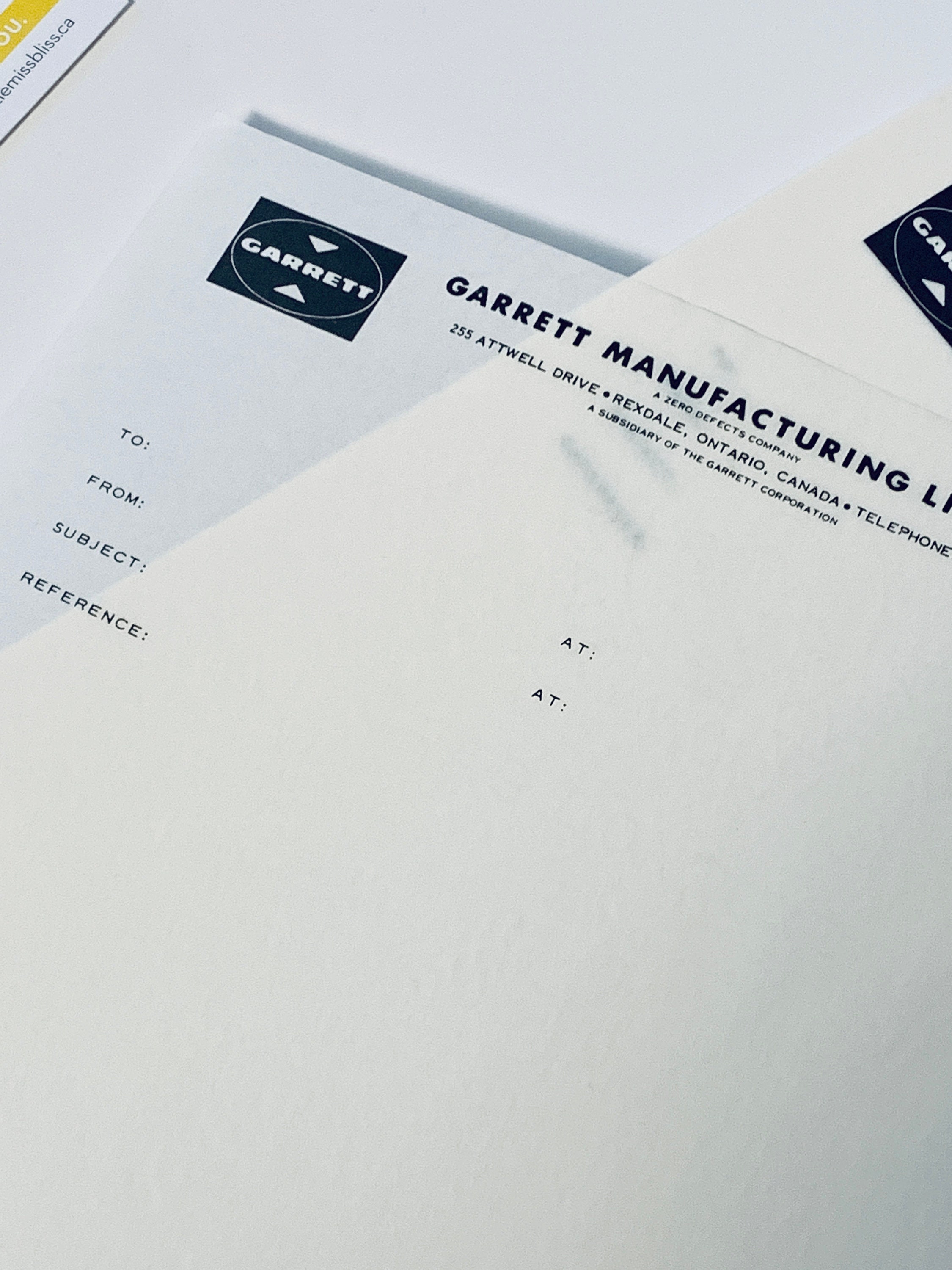 Vintage Letterhead Garrett Manufacturing Ltd Onion Skin Paper - Etsy