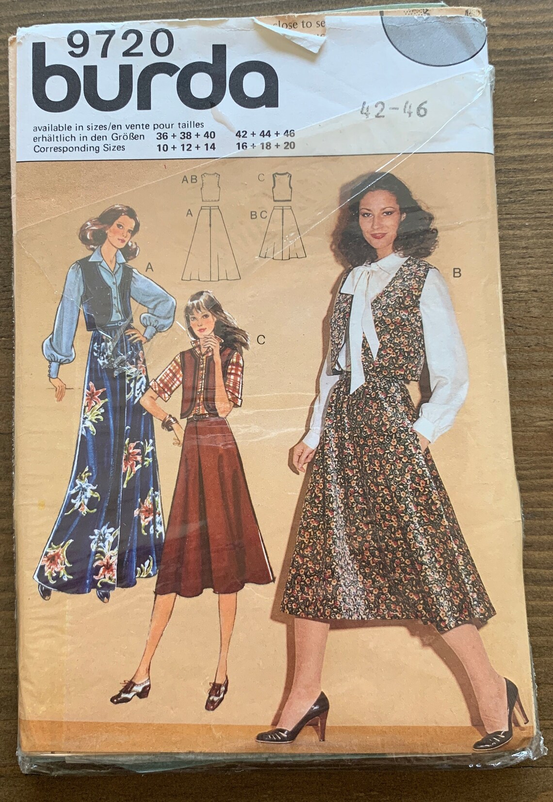Vintage Burda 9720 Sewing Pattern Factory Fold/uncut - Etsy