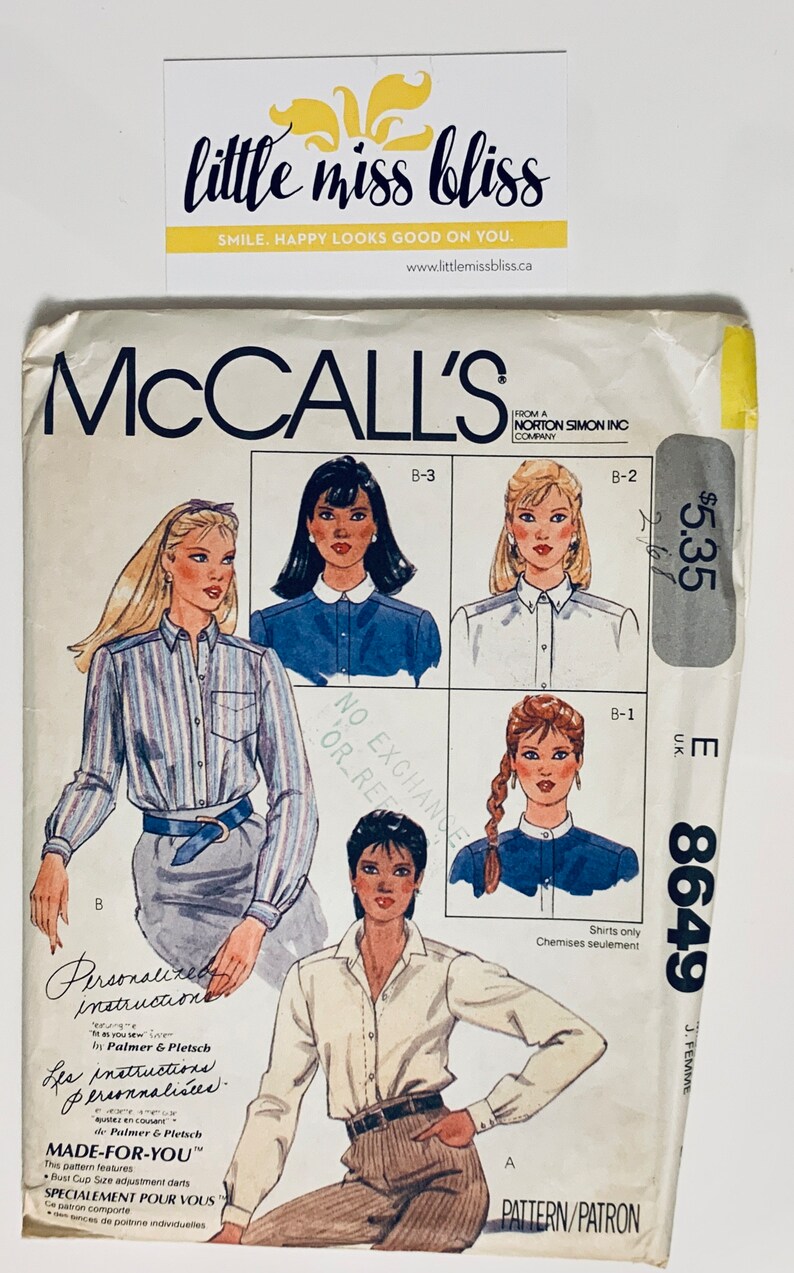 Vintage Mccall's 8649 Sewing Pattern - Factory Fold/uncut • UNUSED ...