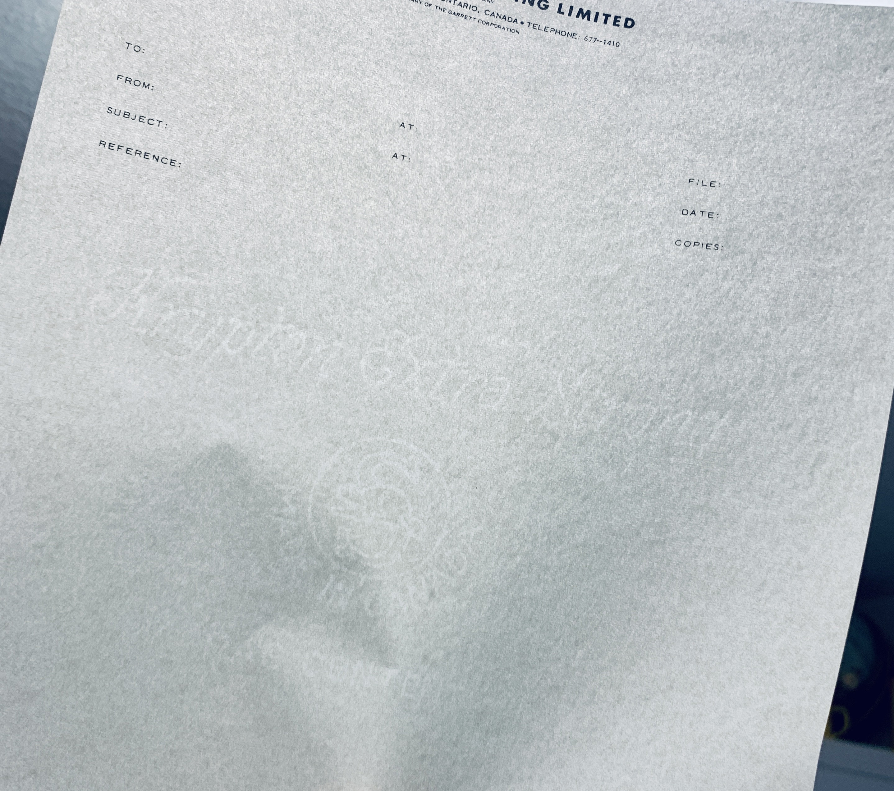 Vintage Letterhead Garrett Manufacturing Ltd Onion Skin Paper - Etsy